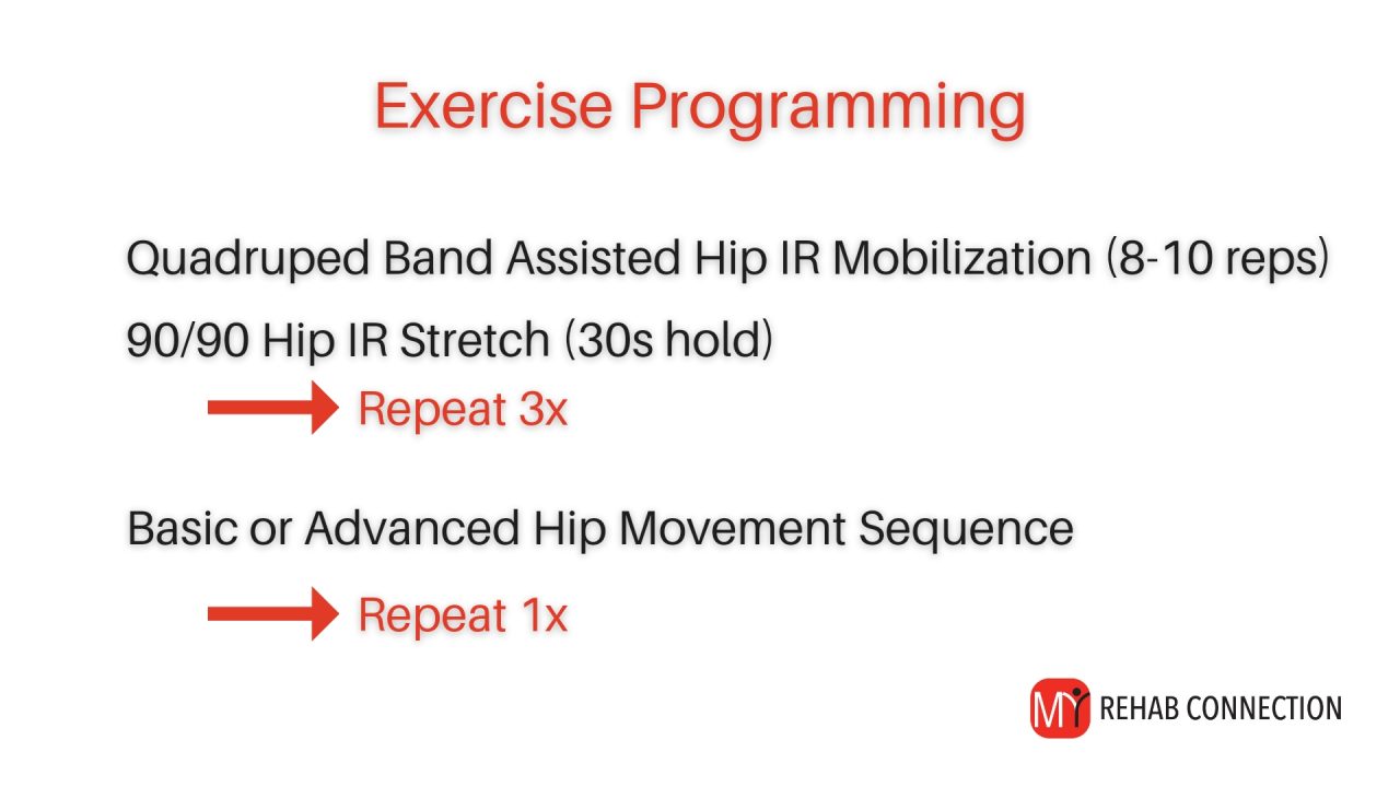 Hip Internal Rotation Exercises - My Rehab Connection
